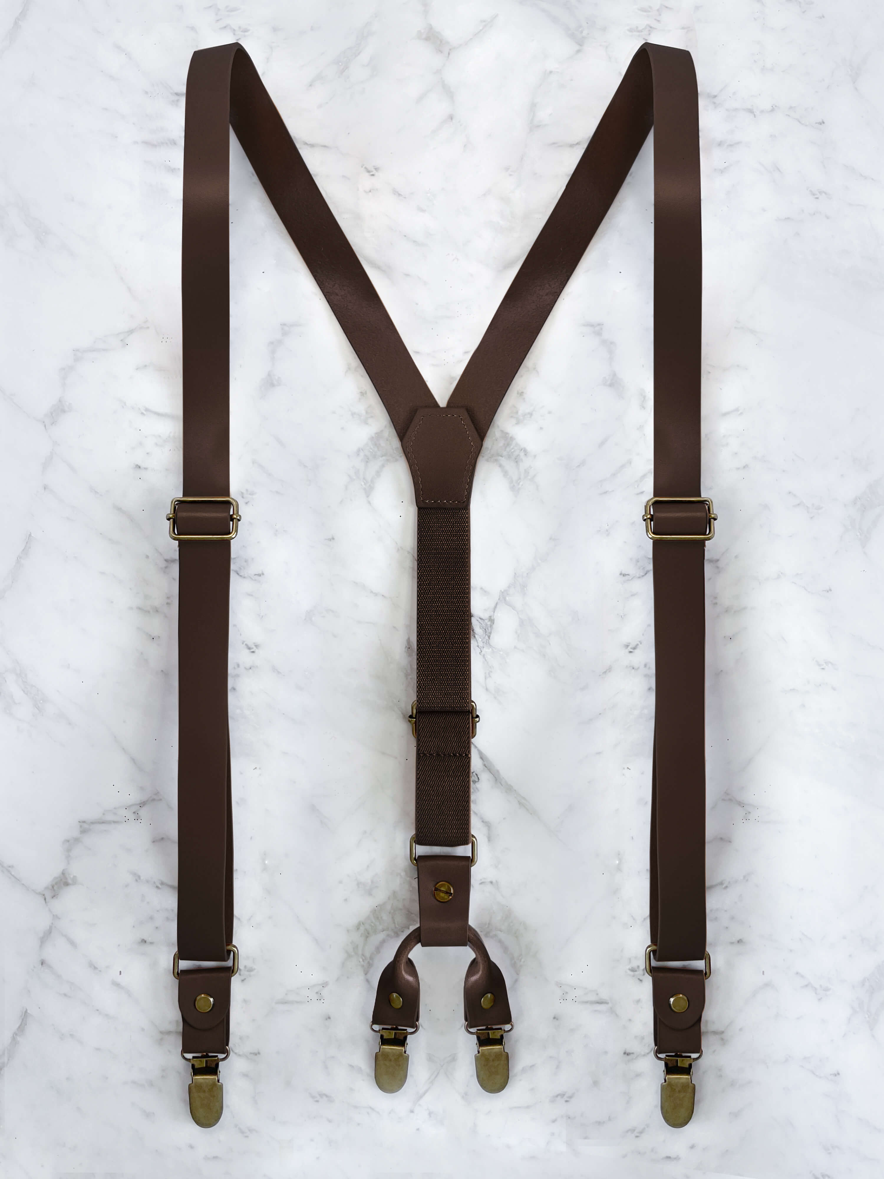 Full Leather Dark Chocolate Brown Suspenders – Bowtie & Arrow
